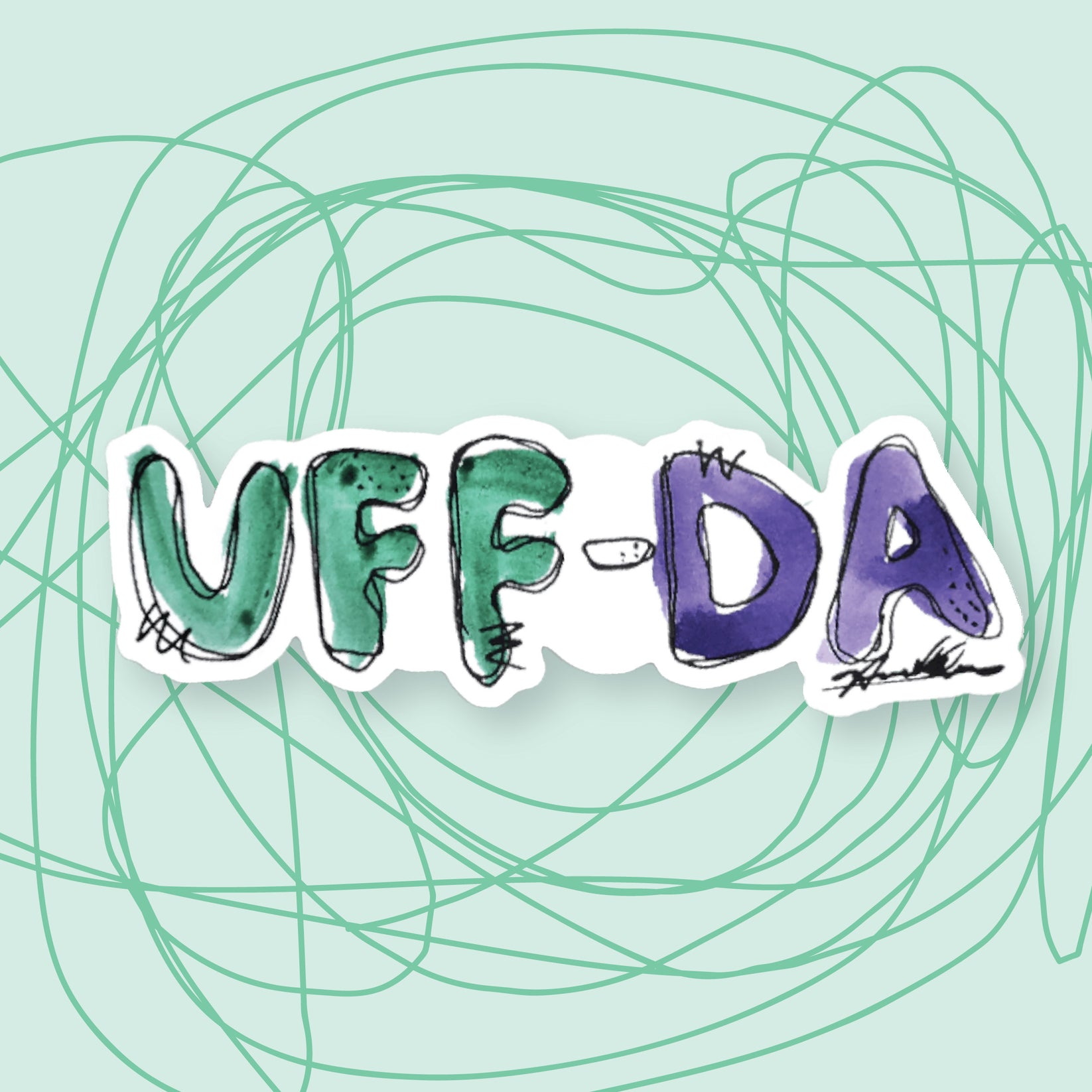 Uff-da Sticker – Scribble Lady